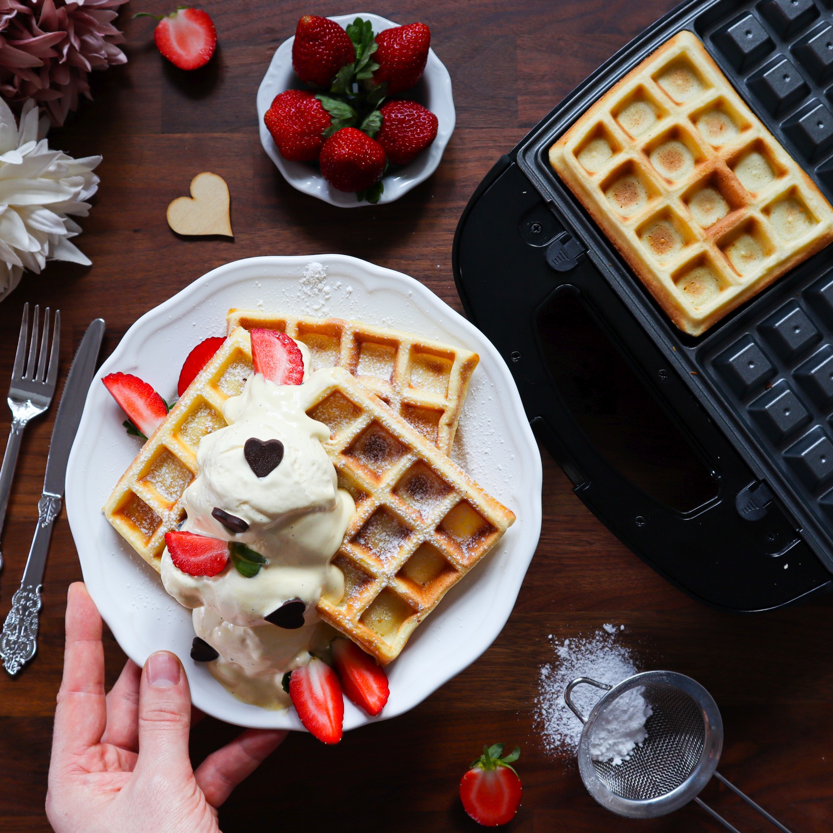 Valentínske vafle - recept | MORA